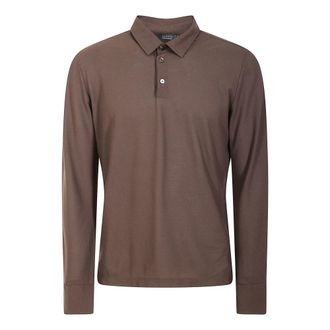Zanone Homme, Tops, Brun, Taille: 4XL Polo en Tissu de Qualité