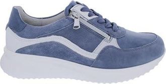 Waldl&auml;ufer 617002-501-693 K-Janka Baskets avec semelle int&eacute;rieure interchangeable en nubuck Combin&eacute; jean/blanc/argent&eacute; Largeur K Bleu, bleu, 37.5 EU Large