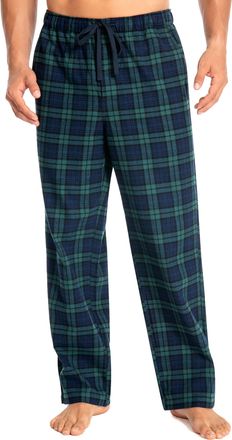 Nutria Herren Pyjamahose aus Flanell, 100% Baumwolle Kariert Weiche Schlafanzughose Warm Loungehose Nachtw&auml;sche U06