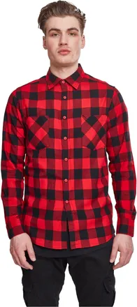 Urban Classics Herren Checked Flanell Shirt TB297, Mehrfarbig (Blk/Red), 5XL Große Größen EU