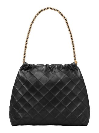Tory Burch Womens Shoulder Bag Black Leather Lamb