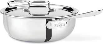 All-Clad 8701004844 Edelstahl 5-lagig spülmaschinenfest 4 Qt. Essential Pfanne mit Deckel