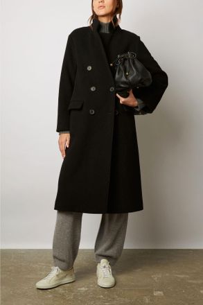Gerard Darel Manteau long en laine m&eacute;lang&eacute;e - SAMANTHA - Noir