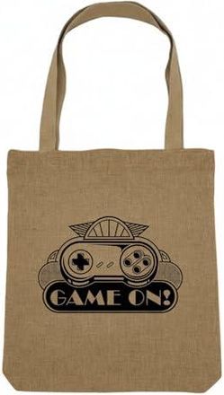 Fabulous Sac Shopping Tote Bag Aspect Lin - Game On! Jeu Vid&eacute;o R&eacute;tro Luxe 90s - Sac de Courses Toile Epaisse 360g Beige Naturel Cabas Port&eacute; Epaule Solide Impri