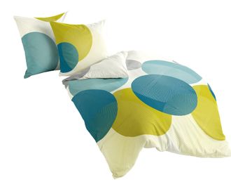 BIERBAUM Bettw&auml;sche 6155, Mako-Satin, Designed in Germany, petrol 20, 200x200 + 2x80x80 cm, f&uuml;rs Doppelbett