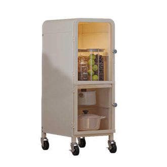 Generic Schmaler Aufbewahrungswagen, Badezimmer-Organizer-Schrank Mit Bremsr&auml;dern, Schmaler Spaltwagen Mit Schrankt&uuml;r, for Schmale Badezimmer-Ecken(25x40x87cm