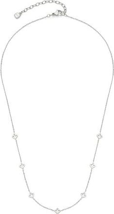 Leonardo Collier Ciao Janna - Chaîne fine en acier inoxydable argenté - Ornements stylisés de trèfle - 42-47 cm de longueur - Bijou cadeau pour femme - 023898