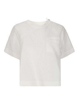 sacai Rundhalspullover - Creme