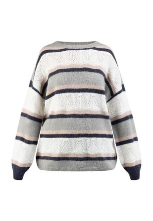 Usha Oversize Strickpullover Damen Blau Mehrfarbig