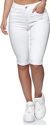 Elara 3/4 Jeans Femme Push Up Capri Chunkyrayan MB2028 White-36 (S)