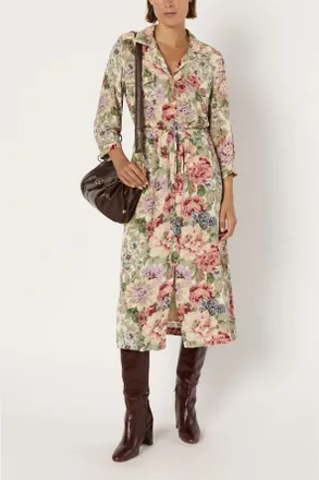 Gerard Darel Robe chemise longue &agrave; fleurs - LIAN - Naturel