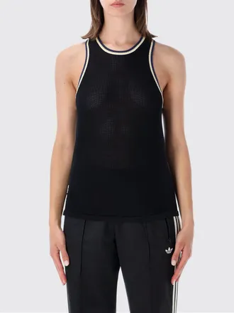 Yohji Yamamoto D&eacute;bardeur de sport en coton m&eacute;lang&eacute; &agrave; dos nageur et logo contrastant