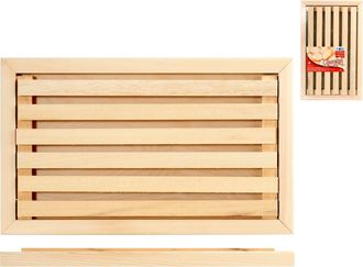 hOme Home 8003512678646 Schneidebrett aus Holz, mit Gitter, Beige, 39 x 23 x 3 cm