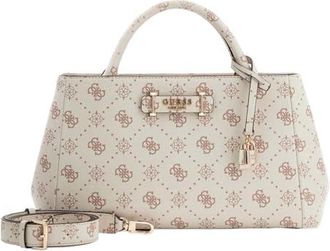 Guess sac &agrave; main sac &agrave; &eacute;paule bandouli&egrave;re Carrie Logo Girlfriend Satchel Vanilla Logo &eacute;cru