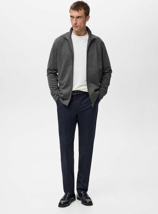 Mango Sweat zip coupe normale gris chin&eacute; fonc&eacute; - Homme - XXL - MANGO MAN