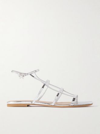 Gianvito Rossi Sandalen Aus Metallic-leder - Silber