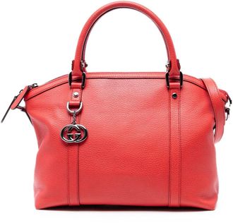 Gucci Hobo Bags - Leather GG Charm Dome Satchel - Gr. unisize - in Rot - f&uuml;r Damen