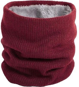 Generic Paire de foulards rafra&icirc;chissants chauds unis tricot&eacute;s avec un noeud en cuivre, Bordeaux, taille unique