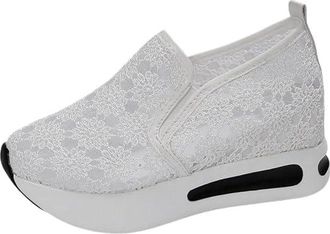 Generic Baskets orthop&eacute;diques pour femme - Broderie florale - Respirantes - Bout rond - Chaussures compens&eacute;es habill&eacute;es et d&eacute;contract&eacute;es - Chaussures de march