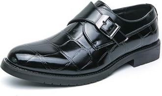 Generic Mocassins tendance à enfiler pour homme - Bout rond - Semelle antidérapante - Pour la conduite, le bureau, les fêtes, Noir, 42 2/3 EU