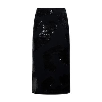 Silvian Heach Rock mit gl&auml;nzenden Pailletten - - Skirts - Damen - Schwarzk - XL
