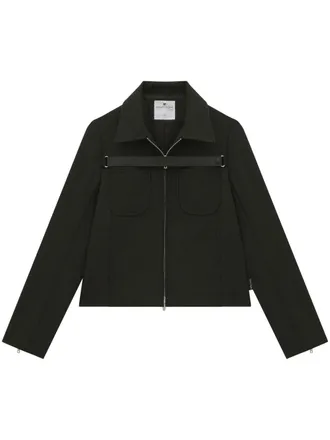 Courrèges veste crop à fermeture zippée - Noir