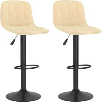 vidaXL Barhocker 2 Stk. Creme Samt Vidaxl