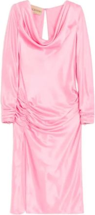 Valentino Garavani Femme, Robes, Rose, Taille: 38 FR Draped Silk-satin Midi Dress