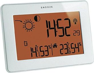 TFA Dostmann Slim Touch Funk-Wetterstation, Wettervorhersage, Raumklima, Au&szlig;entemperatur, Luftfeuchtigkeit, Funkuhr, Mondphase, Touchscreen, (L) 145 x (B) 23 (55) 
