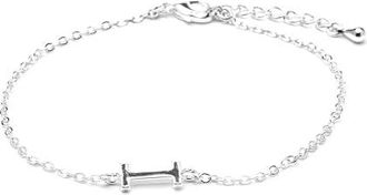 Luxenter Bracelet Alphabet finition argent - Lettre I, taille unique, M&eacute;tal, Sans pierre pr&eacute;cieuse