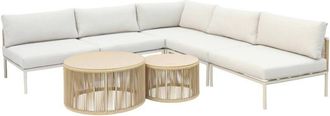 Sweeek Modulares Gartenm&ouml;bel-Set aus Aluminium und Seilbespannung f&uuml;r 5 Personen