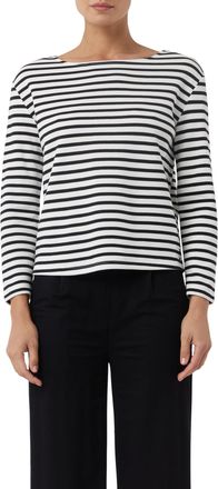 Comma Gestreiftes Sweatshirt aus Piqué