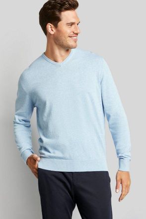 Bugatti V-Ausschnitt-Pullover Basic Essential aus reine Baumwolle