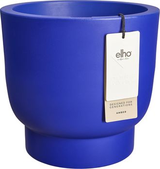 ELHO Amber Grail 40 - Blumentopf für Innen und Außen - 100% recyceltes Plastik - Ø 38 x H 36 cm - Blau/Royalblau