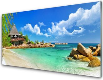 Tulup Glasbilder 100x50cm - Wandbild Druck auf Glas XXL Panorama-Bild Wandbilder aus Echt-Glas Sicherheitsglas Kunstdruck f&uuml;r K&uuml;che Wohnzimmer Strand Meer S