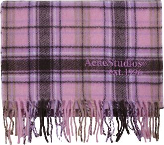 Acne Studios &Eacute;charpe &agrave; carreaux en cachemire - unisex - Accessoires - Rose - Taille: ONE Size