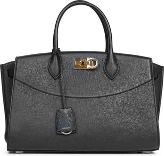 Ferragamo Femme, Sacs, Noir, Taille: ONE Size Studio Soft Large Tote