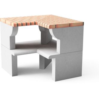 Movelar Movelar - Module dangle Maipu Plus xl pour Barbecue en B&eacute;ton Pr&eacute;fabriqu&eacute; (Gris, orange - 95 x 58 x 58 cm) - Usage Ext&eacute;rieur