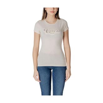 Guess Femme, Tops, Beige, Taille: 44 FR SS Dot Logo R3 W5Gi47 Tee