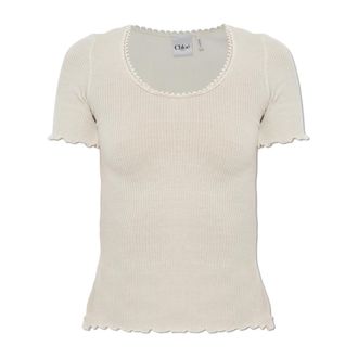 Chlo&eacute; Oberteil mit dekorativem Besatz - - Tops - Damen - Beige - L