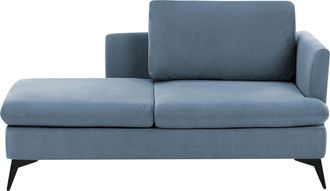 Beliani Chaiselongue Stoff blau rechtsseitig mit Kissen klassisch modern Sievoz