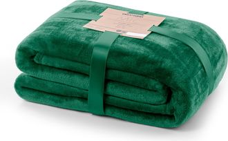 Decoking Kuscheldecke 150x200 cm Decke Microfaser Tagesdecke Fleece weich sanft kuschelig weich sanft kuschelig Ivory Flaschengr&uuml;n Mic