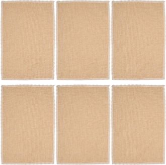Garneck 6 St&uuml;ck Hitzebest&auml;ndige rutschfeste Platzsets aus Leinenoptik In Braun Dekorative Tischsets f&uuml;r K&uuml;che und Esszimmer Abwaschbare K&uuml;chentischmatten