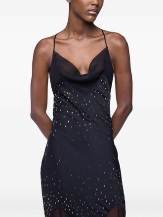 Paco Rabanne Sequin Embellished Evening Dress - Black
