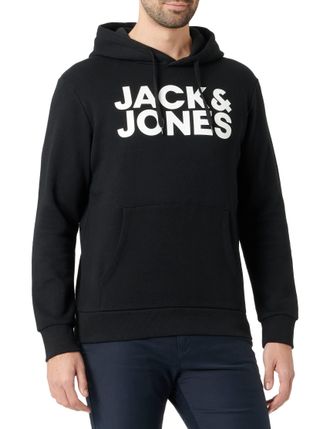 Jack & Jones Herren JCORETAIL Sweat Hood NOV LTN Kapuzenpullover, Schwarz, L