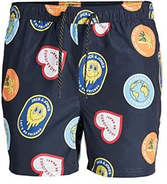 Jack & Jones Mens JPSTFIJI JJSWIM Big Prints Short de Bain Bleu Marine Taille XL, Blazer Bleu Marine., XL
