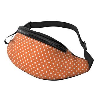 Generic Imprim&eacute; &Agrave; Pois Orange Et Blanc Sacs Banane Unisexe Sac &Agrave; Bandouli&egrave;re Polyvalent Fanny Pack Pour Camping Femme Festival 14X35Cm