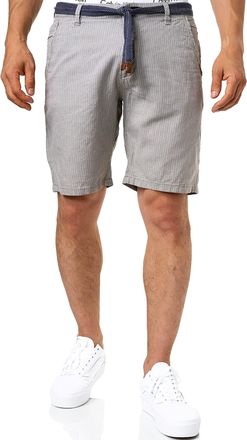 Indicode Herren Enford Shorts aus Baumwolle & Leinen | Bermuda Herrenshorts f&uuml;r M&auml;nner Lt Grey, XXL