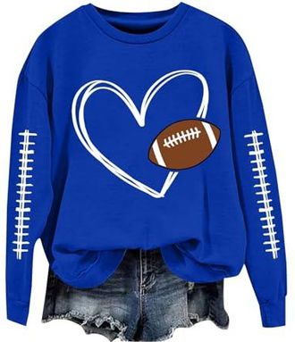 Generic Hauts dhiver pour femmes - Sweat &agrave; imprim&eacute; graphique britannique - Haut surdimensionn&eacute; &agrave; col rond - Manches longues - Automne - Hiver - D&eacute;contract&eacute; - 