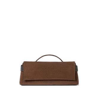 Brunello Cucinelli Femme, Sacs, Brun, Taille: ONE Size Pochette en cuir